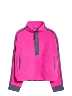 Free People Mountain High Fleece Half Zip Pullover - Fuschia Flirt