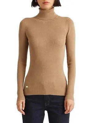 Ralph Lauren Lauren Ralph Lauren Ribbed Turtleneck Sweater Classic Camel