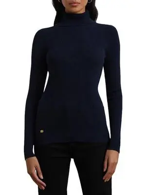 Ralph Lauren Ribbed Turtleneck Sweater - Lauren Navy