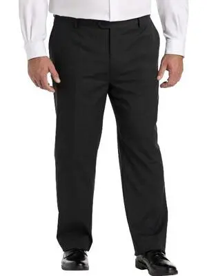 OAK HILL PREMIUM BY DXL Big & Tall Windowpane Stretch Suit Pants - Grey