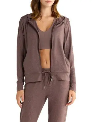Zella Restore Soft Zip-up Hoodie - Grey Plum