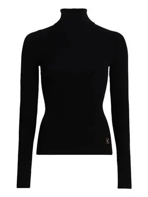 Proenza Schouler Fox Ribbed Turtleneck Top - Black