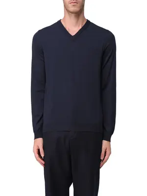ZANONE V-Neck Pullover Sweater Blue