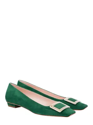 ROGER VIVIER Belle Vivier 25 Suede Pumps - Green