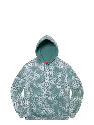 Supreme Bleached Leopard Hooded Sweatshirt - Blue
