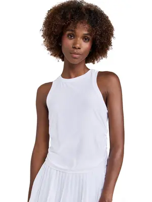 Beyond Yoga Featherweight Shirred Tank Top - Cloud White