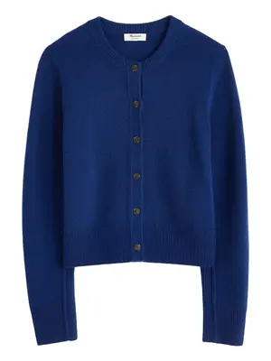 Madewell Cashmere Button-Front Cardigan Sweater Bright Cobalt