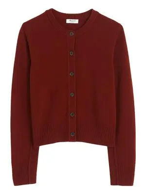 Madewell Cashmere Button-front Cardigan Sweater - Deep Rust