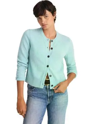 Madewell Cashmere Button-front Cardigan Sweater - Mint Blue