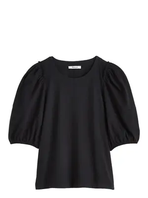 Madewell Puff-sleeve Tee - Jet Black