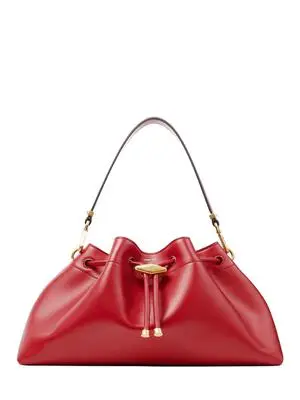 JIMMY CHOO Cinch Medium Shoulder Bag - Ruby Red/gold
