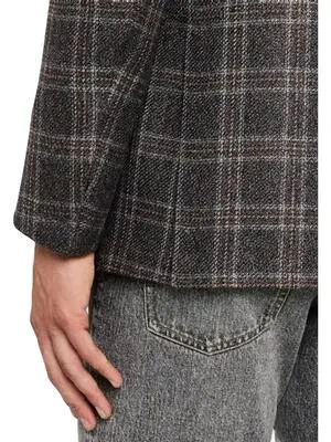 Brioni Wool-cashmere Plaid Sport Coat - Graphite