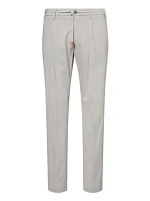 Eleventy Drawstring Pressed-crease Stretch-wool Jogging Bottoms - Gray