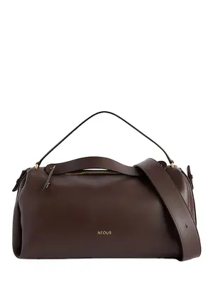 NEOUS Scorpius Adjustable-strap Leather Tote - Dark Chocolate