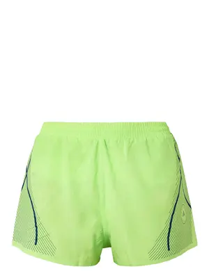 Adidas By Stella McCartney Truepace Printed Recycled-ripstop Shorts - Green