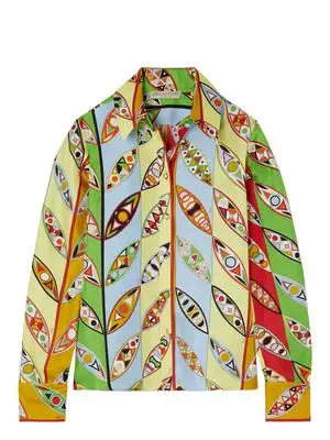 Emilio Pucci Printed Silk-twill Shirt - Red