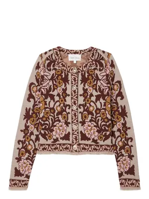 Cara Cara Livi Frayed Jacquard-knit Cardigan - Multi