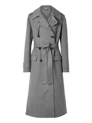 Stella McCartney Net Sustain Belted Wool-felt Trench Coat - Gray