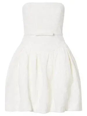 SELF-PORTRAIT Strapless Lace Mini Dress - Neutrals