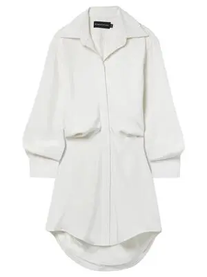 Brandon Maxwell The Vera Silk-crepe Mini Shirt Dress - Neutrals