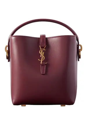 Saint Laurent SAINT LAURENT Le 37 Mini Leather Bucket Bag Red