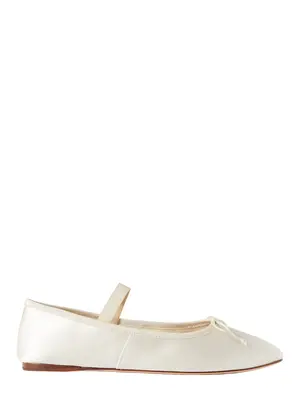 LOEFFLER RANDALL Loeffler Randall Leonie Satin Ballet Flats With Grosgrain Trim Ivory
