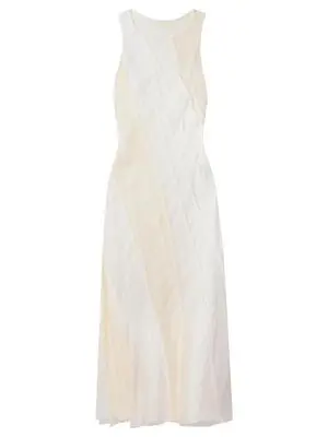 JASON WU Paneled Silk-crepe And Chiffon Midi Dress - Neutrals