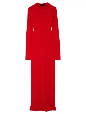 Proenza Schouler Lara Convertible Cutout Bouclé Maxi Dress - Red