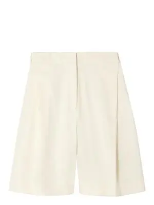 Tove Bella Pleated Linen-blend Shorts - Neutrals