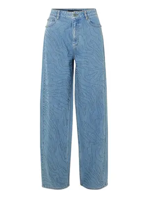 ROTATE BY BIRGER CHRISTENSEN Embellished Boyfriend Jeans - Blue