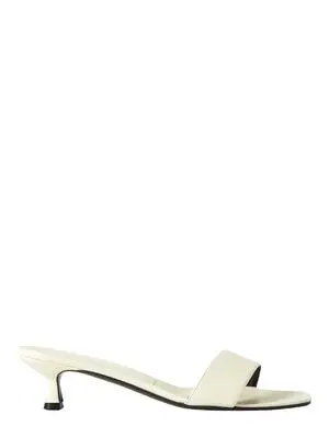 Loulou De Saison Net Sustain Elys Leather Mules - Neutrals