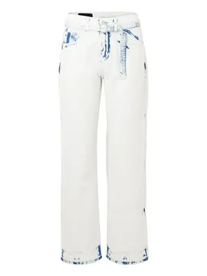 Proenza Schouler Ellsworth Belted Bleached Straight-leg Jeans - Blue