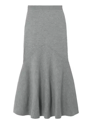 PATOU Wool-blend Midi Skirt - Gray