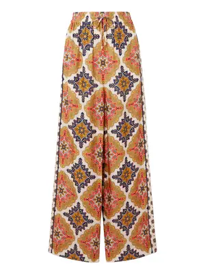 Cara Cara Amalfi Printed Satin-twill Pants - Multi