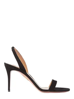 AQUAZZURA So Nude 85 Suede Slingback Sandals - Black