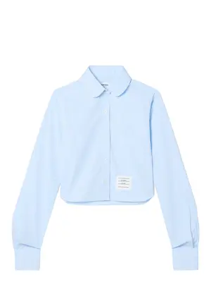 Thom Browne Cropped Cotton-poplin Shirt - Blue
