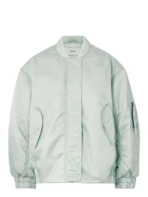 AGOLDE Shoreditch Ski Club Nisa Oversized Metallic Bomber Jacket - Silver