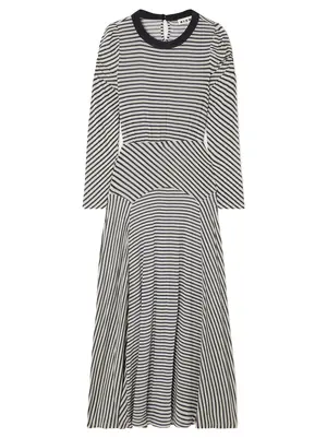 Rixo Cerise Striped Midi Dress - Multi