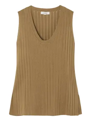 CASASOLA Alma Ribbed Tank - Green