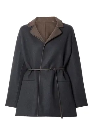 Loro Piana Jimi Reversible Belted Cashmere-blend Jacket - Gray