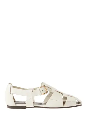 EMME PARSONS Emme Parsons Ernest Leather Fisherman Sandals Ivory