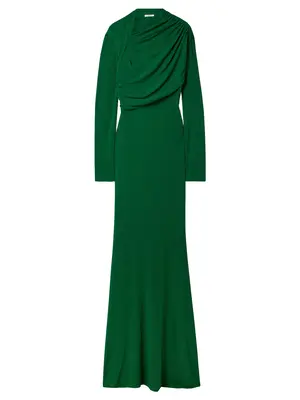 FFORME Joy Pleated Draped Jersey Maxi Dress - Green