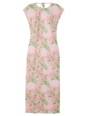 Bernadette Anne Floral-print Linen Midi Dress - Pink