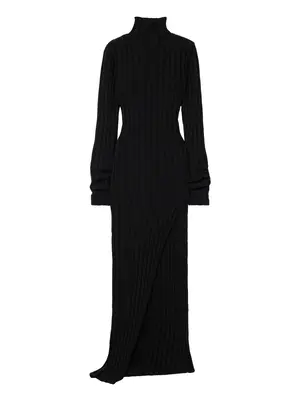 ANN DEMEULEMEESTER Cyntia Ribbed Wool Turtleneck Sweater - Black