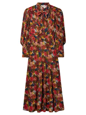DÔEN Blossom Floral-print Silk-crepe Maxi Dress - Multi