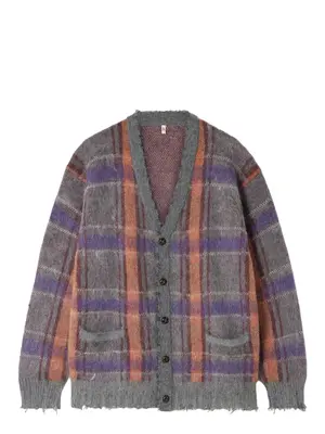 R13 Checked Brushed-knit Cardigan - Multi