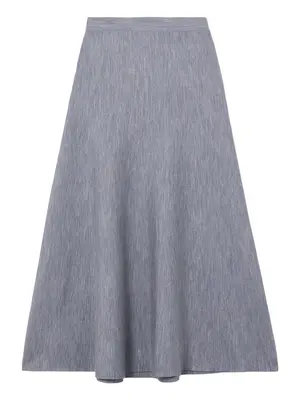 Gabriela Hearst Freddie Wool, Cashmere And Silk-blend Midi Skirt - Gray