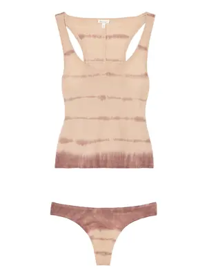 Skin Tie-dyed Tank And Thong Set - Multi