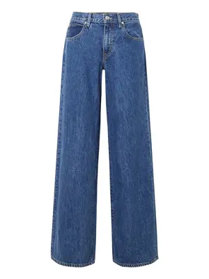 SLVRLAKE Net Sustain Mica Low-rise Wide-leg Jeans - Blue