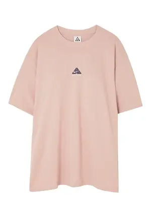 Nike Embroidered Cotton-jersey T-shirt - Pink